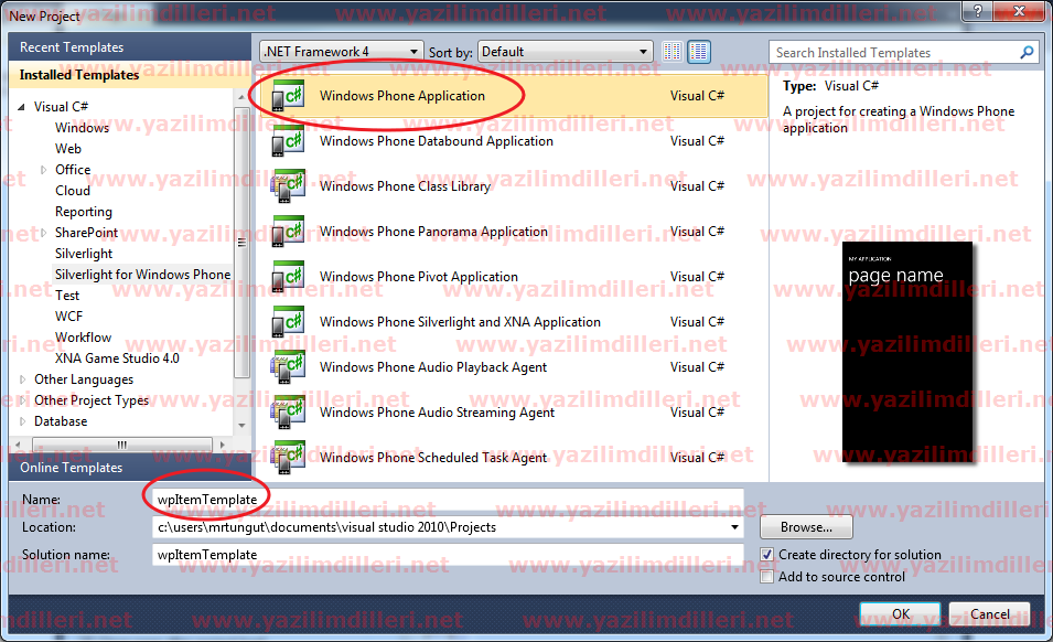 Windows Phone 7.1 Listbox ve ItemTemplate - Makale - Yazılım Dilleri