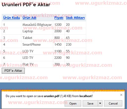 Asp.Net MVC WebGrid Verilerini PDF'e Aktarma (MVC Export to PDF ... Asp.Net MVC WebGrid Verilerini PDF'e Aktarma (MVC Export to PDF ...