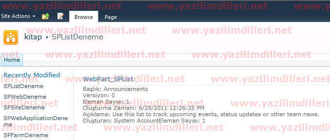 Sharepoint 2010 SPList Sınıfı - Makale - Yazılım Dilleri